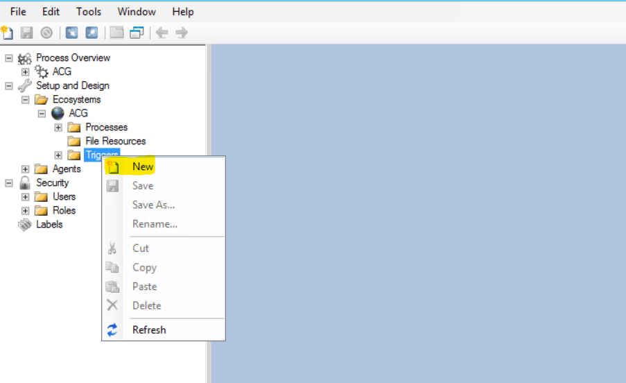 Cognos Command Center Setting Up Triggers 